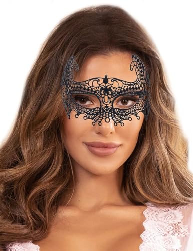ohyeahlady Masquerade Mask Gothic Black Lace Eye Mask Halloween ...