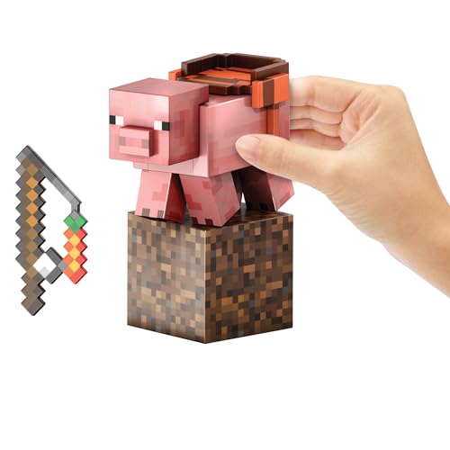 Minecraft Diamond Level Pig Action Figure with 4 Accessories, 5.5-in ...