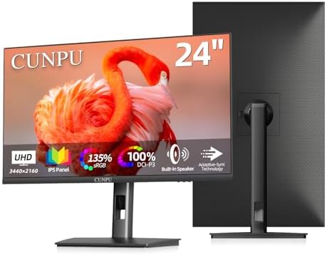 CUNPU - 24" 4K Computer Monitor, UHD (3840x2160), IPS Panel for Photo ...