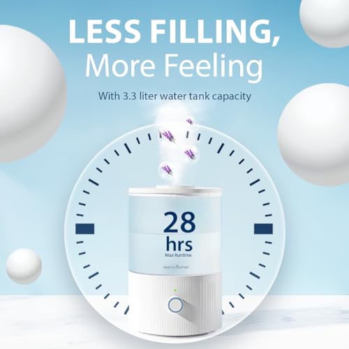 HealthSense Cool Mist Humidifier for Room Moisture, 3.3L Ultrasonic Air ...