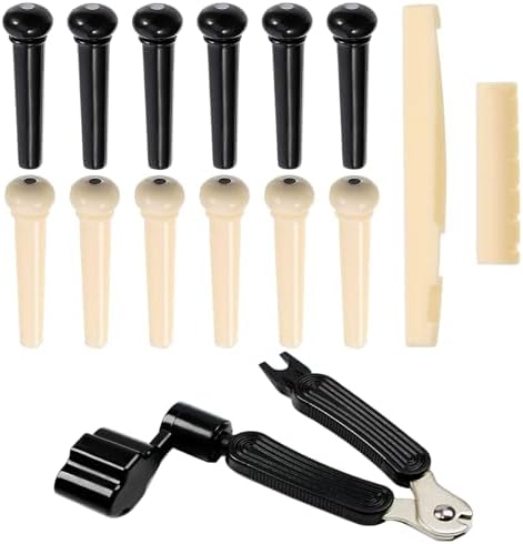Amazon.com: 14Pcs Acoustic Guitar Bridge Pins String Pegs Guitar Saddle ...