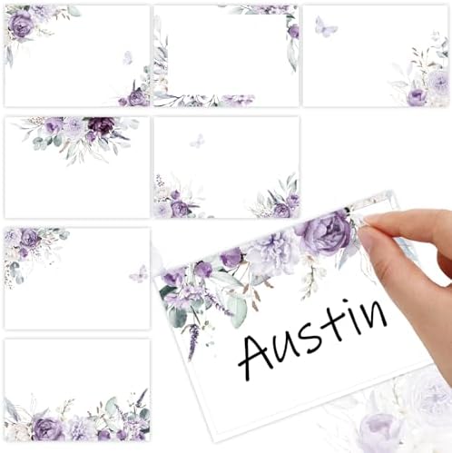 Amazon.com: FYSUIMU 80Pcs Floral Butterfly Name Tag Sticker Watercolor ...