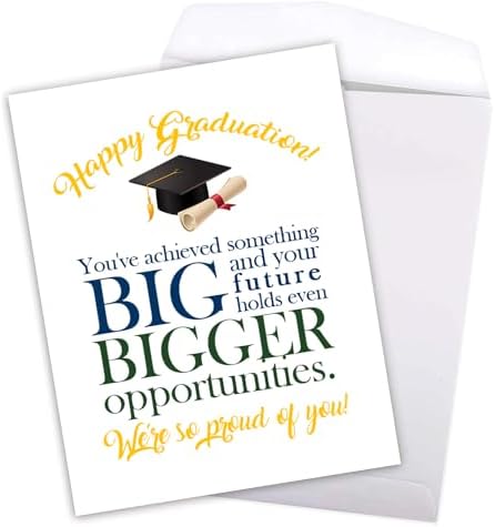 Amazon.com : Big Happy Graduation Greeting Cards and Envelopes – 8.5" x ...