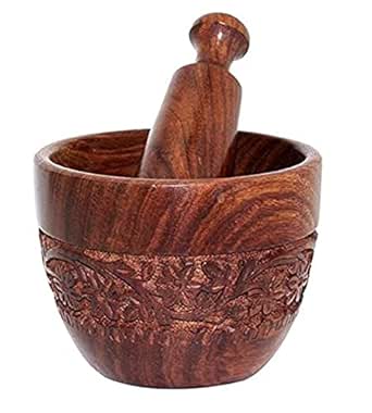 Crafts Collection Store Solid Wooden Hand Carved Kharal with Musli ...