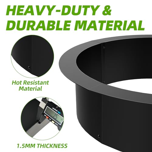 Snapklik.com : 30 Inch Fire Pit Ring, Large Round Steel Fire Pit Ring ...