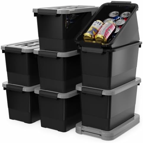 Amazon.com - IRIS USA 5 Gallon Lockable Storage Bins with Lids, 6 Pack ...