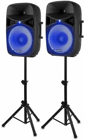 Vonyx VPS152A 1000W Speaker Set with Stands : Amazon.com.au: Musical ...