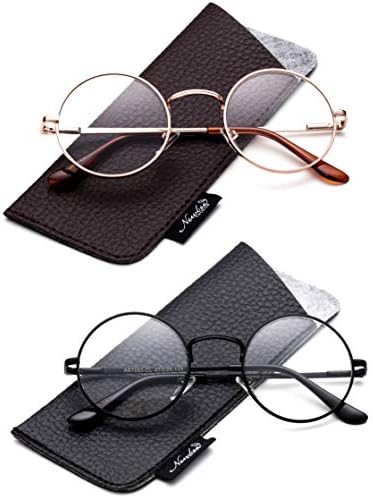Amazon.com: Quality Unisex Retro Round Reading Glasses Spring Hinge ...