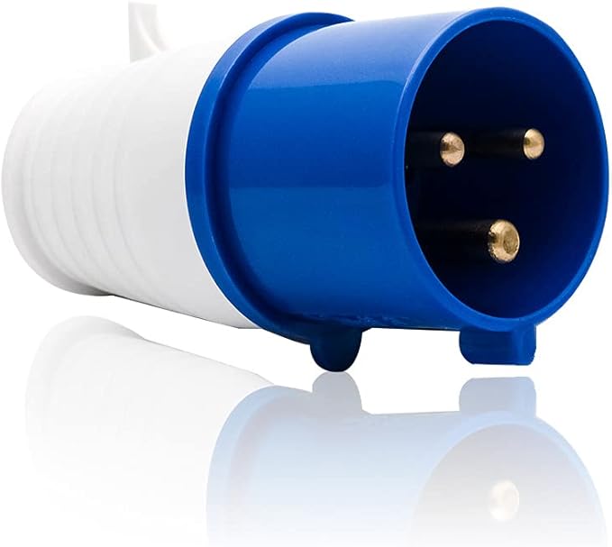Blue Industrial Plug & Sockets MASO 16A 220v IP44 3 pin Industrial Site ...