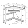Amazon.com: Corner Computer Desk with Charging Station, Triangle Corner ...