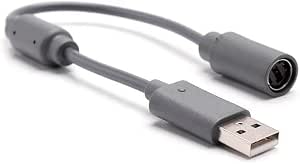 Grey Wired Controller Breakaway to PC USB Port Adapter Converter ...