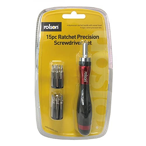 Rolson 28286 15 Pc Ratchet Precision Screwdriver &Bit Set – BigaMart