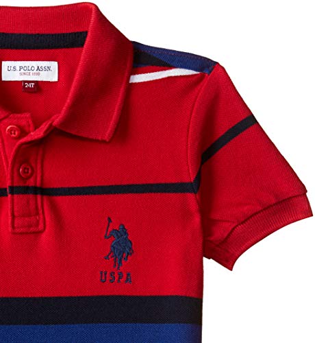 US Polo Kids Boys' Animal Print Regular Fit Polo (UKTS6629_Me Red_L HS ...