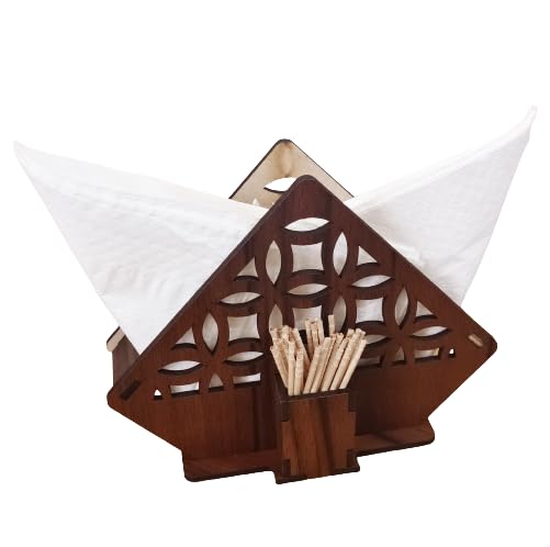 Buy Wooden Tissue Holder Stand with Full Size Tissue Paper for Home ...
