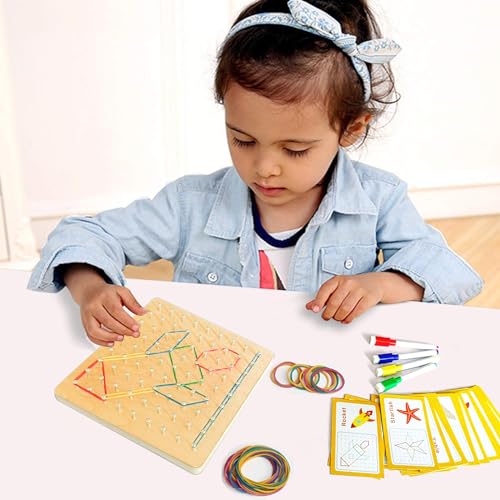 Wooden Geoboard, Montessori Toys, Geoboards with Rubber Bands Graphical ...