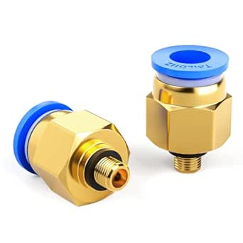 Amazon.com: TAILONZ PNEUMATIC Blue Straight 6mm Tube OD x M5 Thread Push to Connect Fitting with ...
