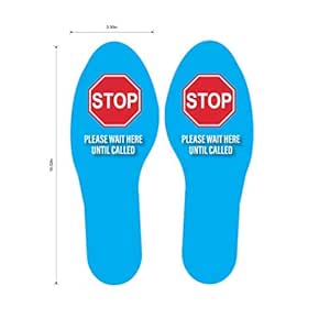 "Stop Stand Here" Social Distancing Location Marking Footprint- 10x3.5 ...