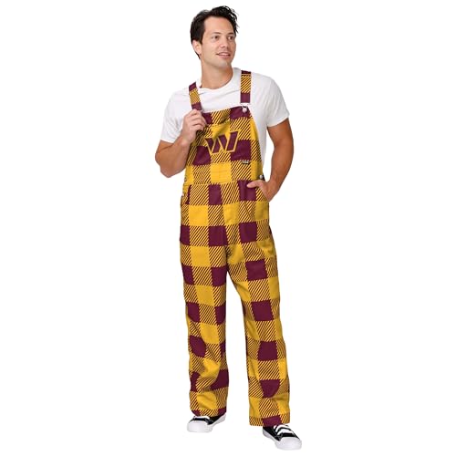 Snapklik.com : FOCO Washington Commanders NFL Mens Plaid Bib Overalls