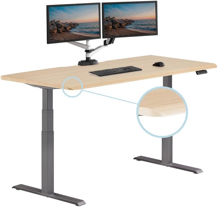 Vari 72x30 ComfortEdge Electric Standing Desk- Varidesk Light Wood ...