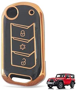 AUTO Addict Car Key Cover TPU Leather(Black,1 pc) for Mahindra Thar New ...