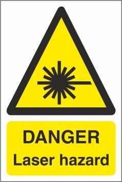 danger laser hazard - safety sign board, Foam board fixed with ...