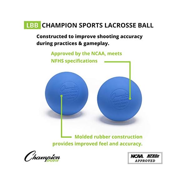 Champion Sports Colored Lacrosse Balls: Blue Official Size Sporting ...