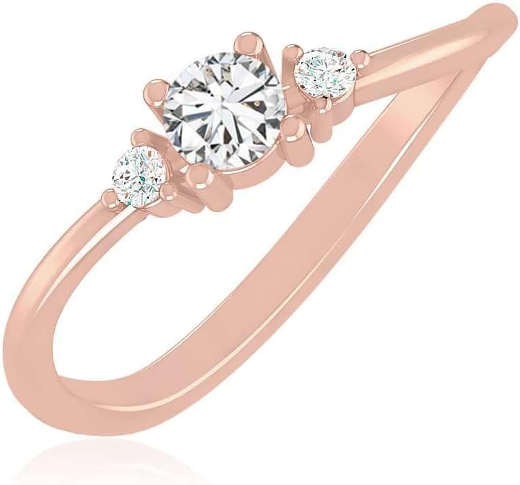 Amazon.com: Heerani Jewels Three Stone Diamond Ring for Women | 14K ...