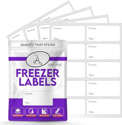 200 x Freezer Labels Easy Peel Off (Printed) - Frozen Food Freezer ...