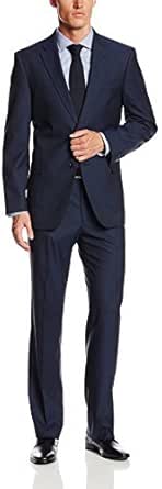 Tommy Hilfiger Men's Cashman Side Vent Suit with Flat Front Pant, Blue ...