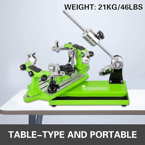 Tennis Racquet Stringing Machine (6-Point Mounting) + 360-Degree Turntable, Tabletop Racket ...