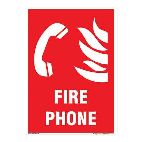 buysafetyposters.com - Fire Phone Sign in English - PVC Sticker ...