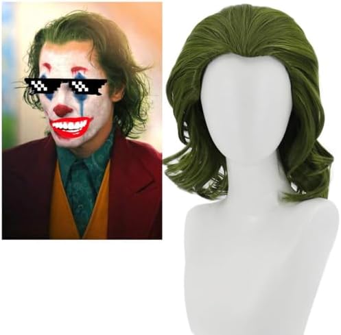 Amazon.com: MUPUL Green Wig Men Short Curly Wig Men Halloween Costume ...