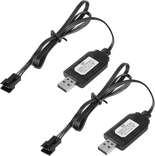 Amazon.com: YACSEJAO 2 Pack 7.4V LiPo Battery USB Charger Cable with SM ...