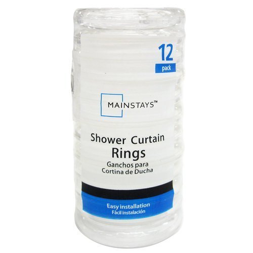 Basic Plastic Shower Curtain Rings - White - 12pk by Mainstay : Amazon ...