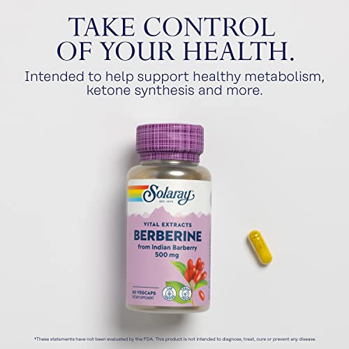 SOLARAY Berberine 500mg from Indian Barberry Root Extract, Digestive ...