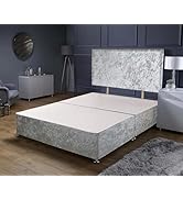 Savako Essential - 4ft Small Double Black Leather Sturdy Divan Bed with ...