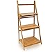 Relaxdays Leiterregal Bambus H x B x T: 100 x 45 x 33 cm Badregal mit 3 ...