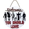 Amazon.com: Scary Front Door Welcome Sign 3D Halloween Horror Movie ...