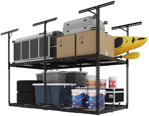 Amazon.com: FLEXIMOUNTS 4x8 2-Tier Overhead Garage Storage Rack ...