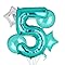 Amazon.com: Teal Blue Number 13 Balloons 40 Inch Big Helium Mylar ...