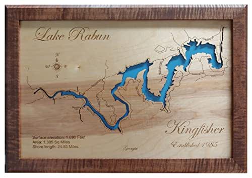Amazon.com: Lake Rabun, Georgia: 31" x 47" Framed Wood Laser Engraved ...