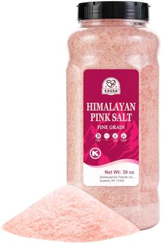 Amazon.com: 52USA Himalayan Pink Salt, Fine Grain, 39oz (2.4 LB), Pink ...
