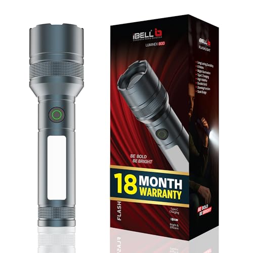 IBELL LUMINEX 800 Rechargeable Torch Light High Power, 6 Light Modes ...