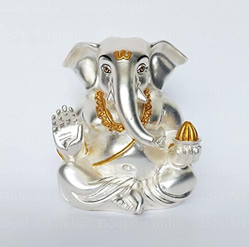 Electrum Kala Udyam Ganesha on MDF Base | 999 Silver Plated | Ganesha ...