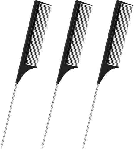 Amazon.com : 3 Pack Hair Rat Tail Combs Set, Parting Rattail, Teasing ...