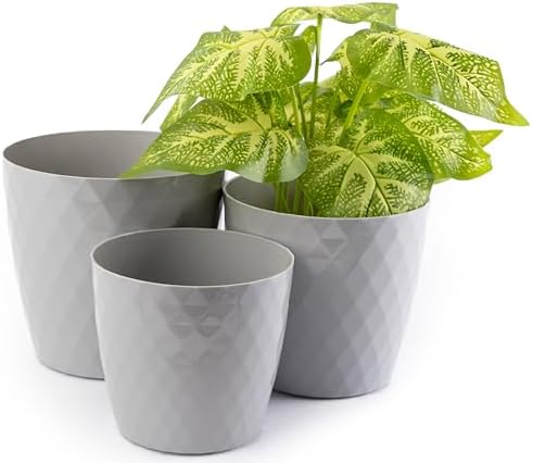 Home Garden Ornaments Gold Plant Pots Indoor Set of 3 Sizes 14/16/18cm ...