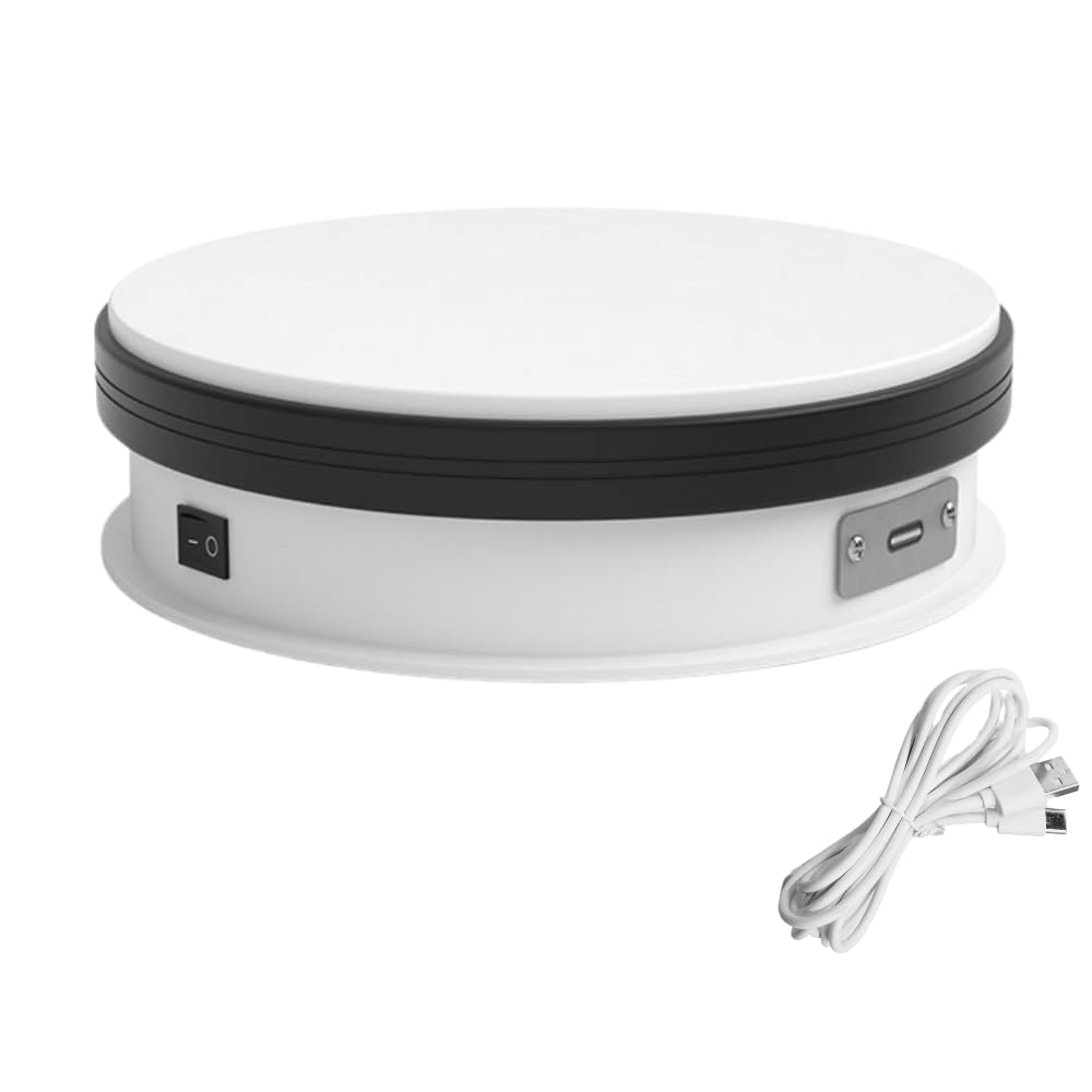 Fotoconic White Electric Motorized Rotating Turntable Display Stand For ...