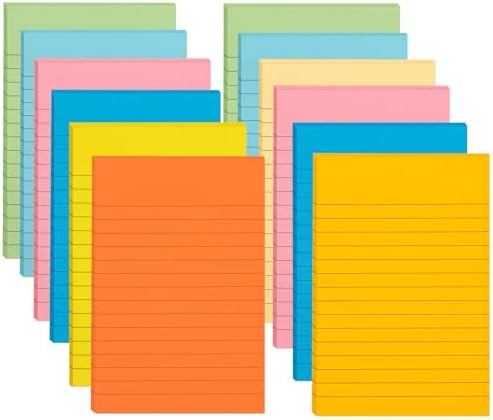 Amazon.com : Early Buy Lined Sticky Notes with Lines 4x6 Self-Stick ...