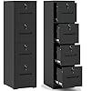 Amazon.com: IKIMI 4 Drawer File Cabinet,Vertical Filing Cabinet with 4 Lockable Drawers,Black ...