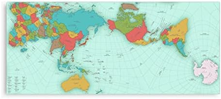 Amazon.com - Authagraph World Map Printed Canvas Painting for Dining ...